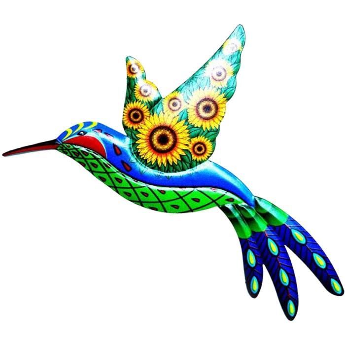 Décoration Murale Colibri en métal - Tentures Sculpture d'oiseaux ...
