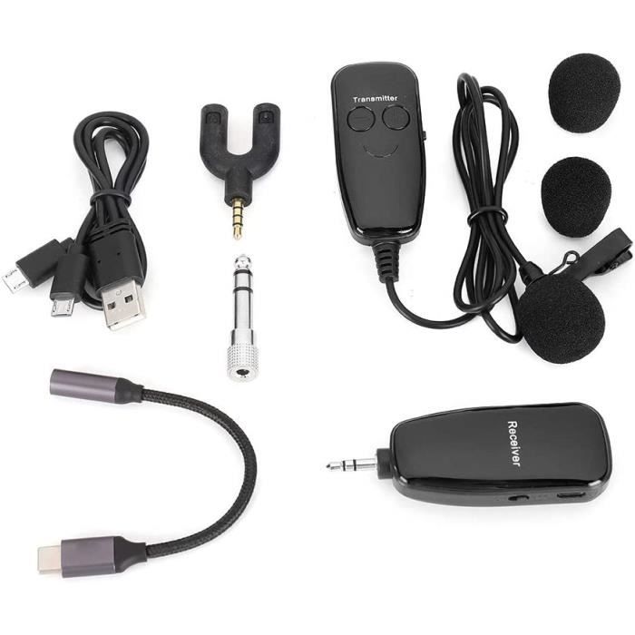 UNF Pince à cravate sans fil Amplificateur vocal Récepteur Lavalier Micro émetteur (Micro ...