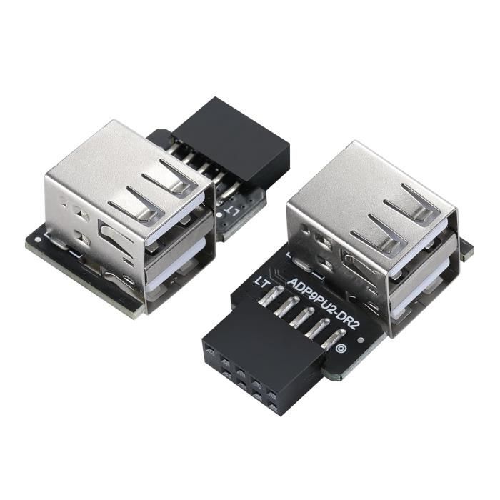 Dual 2 Ports Usb Carte Mère Dual Usb 2.0 Adaptateur Femelle 9 Broches ...