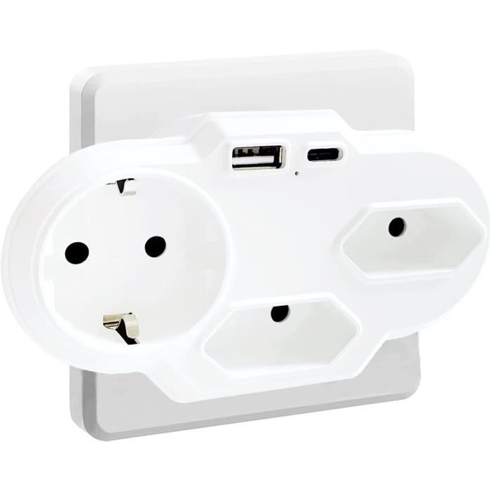 Prise Usb Prise Multiple 5 En 1 Avec Chargeur Usb, Prises Avec 1 ...