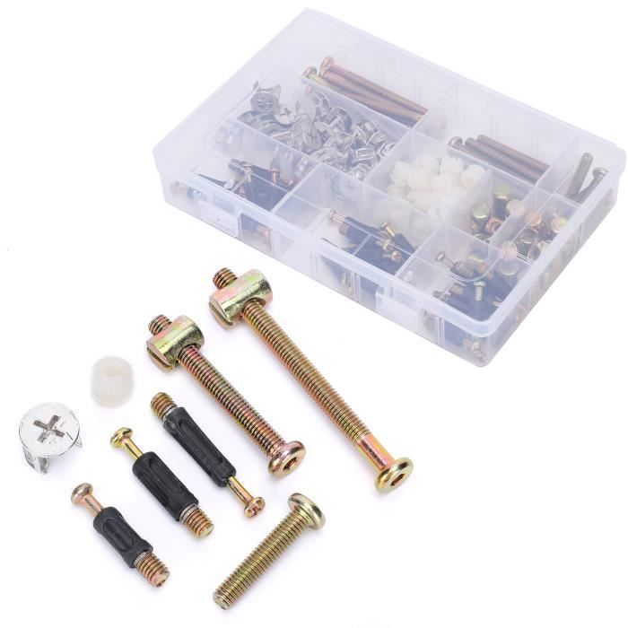 Fdit kit d'écrous à vis 125 pièces de vis de quincaillerie de meubles ...