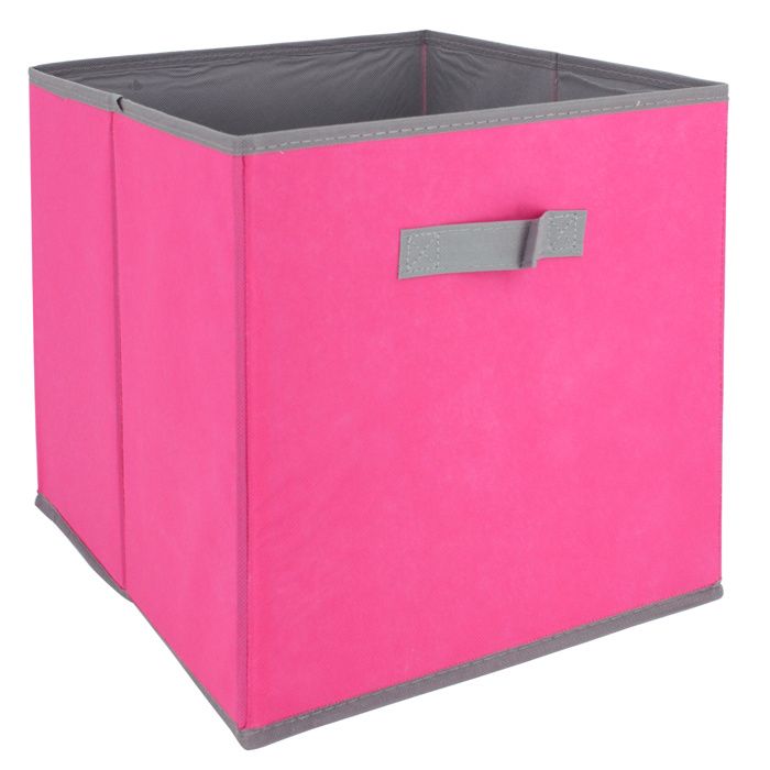 Cube de rangement cartonnée 27L rose - Cdiscount Maison