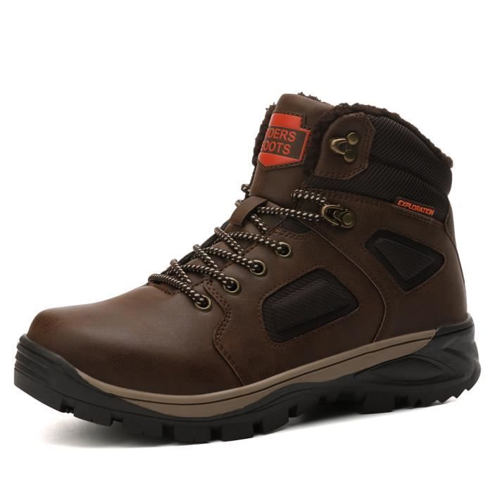 Chaussures Randonnée Homme Hautes Outdoor Sport Marche - Marron ...