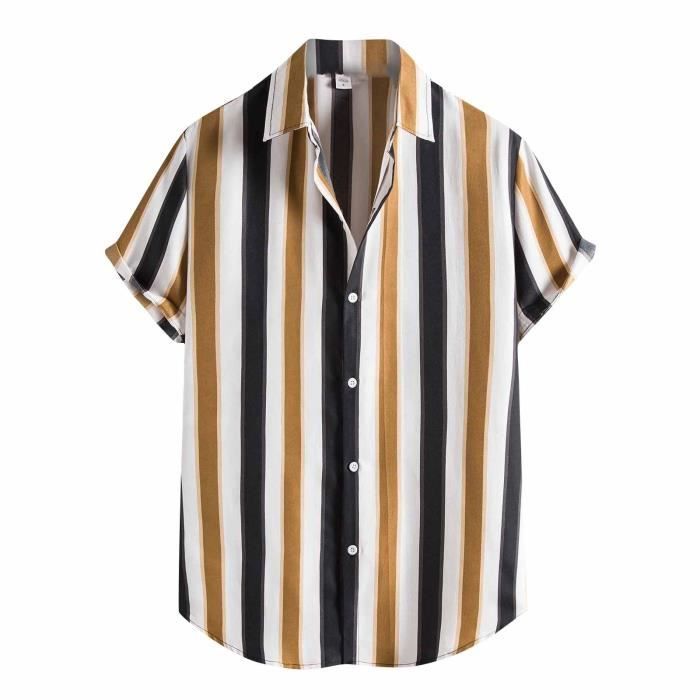 Chemise,Chemise hawaïenne à col rabattu pour Homme,haut ethnique à ...