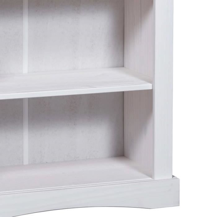 LVL - MEUBLE ETAGERE - Bibliothèque 5 niveaux Corona Pin mexicain Blanc ...