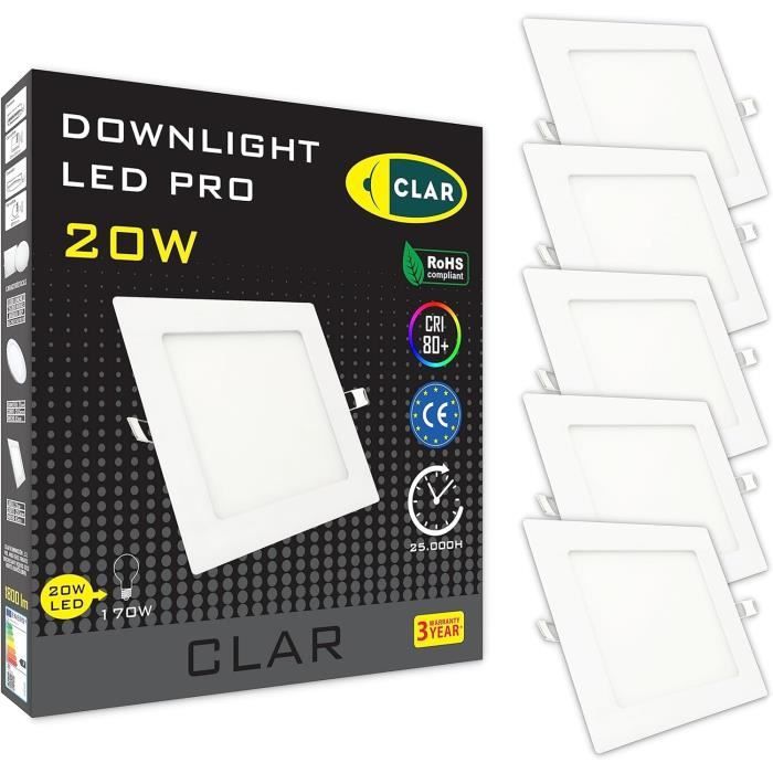 Spot Led Carré Encastrablé,Spot Led Encastrable Downlight Carré, Lustre ...