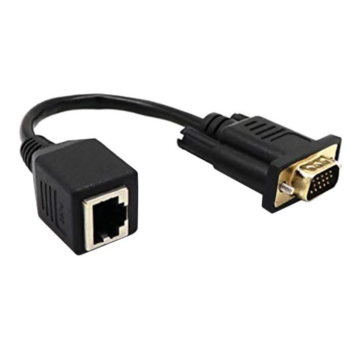 Adaptateur VGA Vers RJ45 Câble RéSeau Vers Connecteur de Câble RéSeau ...