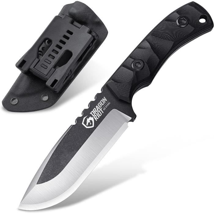 AGON RIOT Couteau de Survie Lame Fixe avec étui, Couteau Bushcraft Tull ...