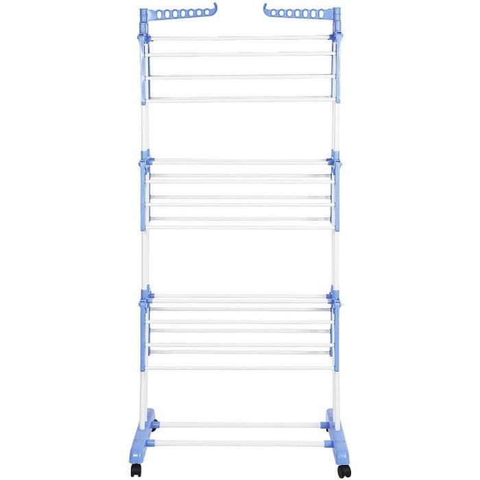 Etendoir Linge, 3 Niveaux Grande Sechoir a Linge Pliable avec Roues ...