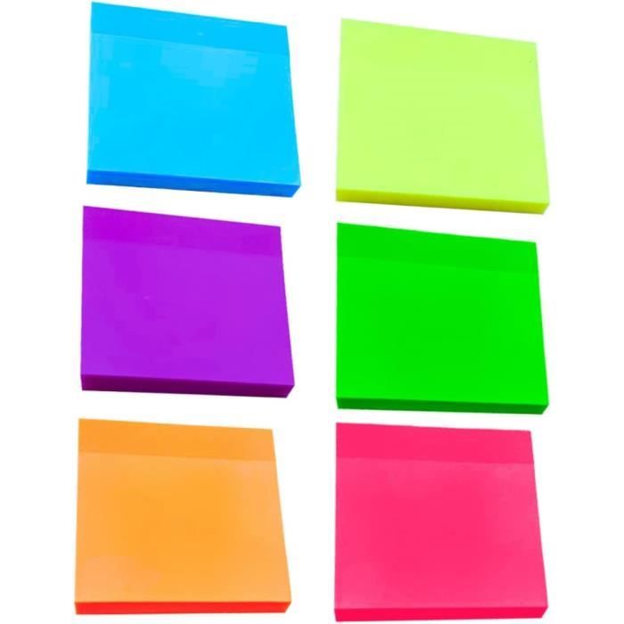 6 Pièces Onglets De Notes Collantes Transparentes Bloc-Notes De Bureau ...