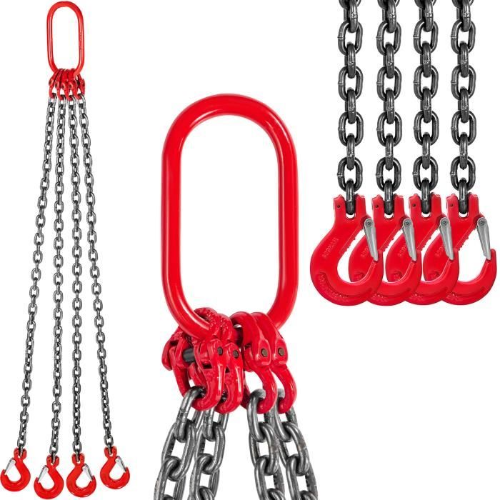 Chaîne de Levage de Poids à 4 Brin - VEVOR - 2 m - Diamètre 8 mm ...