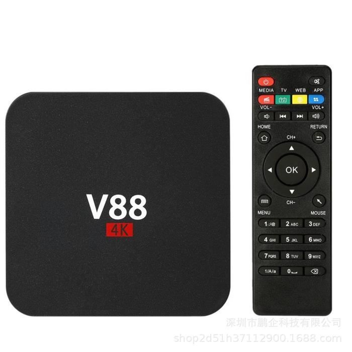 Décodeur v88 - HD 4k Android 5.1 wifi TV Box - 2+16GB - Noir - Cdiscount TV Son Photo