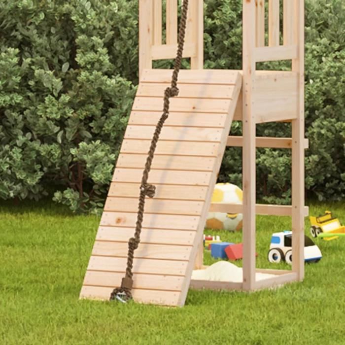 YAJ-Mur d'escalade avec corde 44,5x5x108 cm bois massif de pin ...