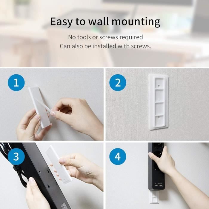 Multiprise Electrique, Multiprise Plate Avec 5 Prises Et 2 Ports Usb ...