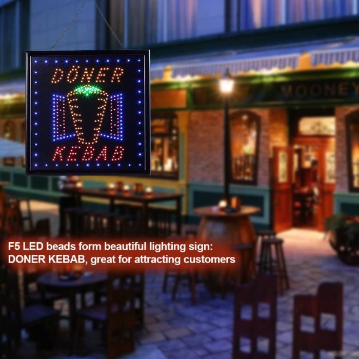 Panneau d'affichage LED Neon Doner Kebab - DRFEIFY - PVC, MDF - Noir ...