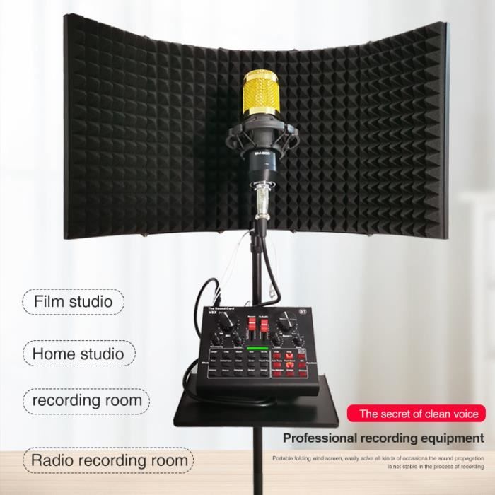 SUPER Écran Acoustique Bouclier d'Isolation Écran anti-vent Microphone ...