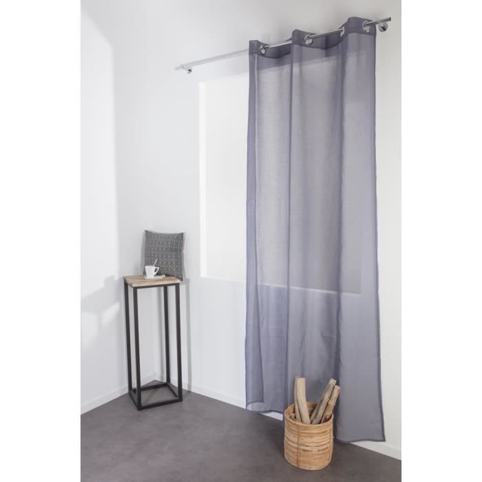 Voilage Rideau Classique - RIDEAUDISCOUNT - Uni Bleu - Œillets - 140 x ...