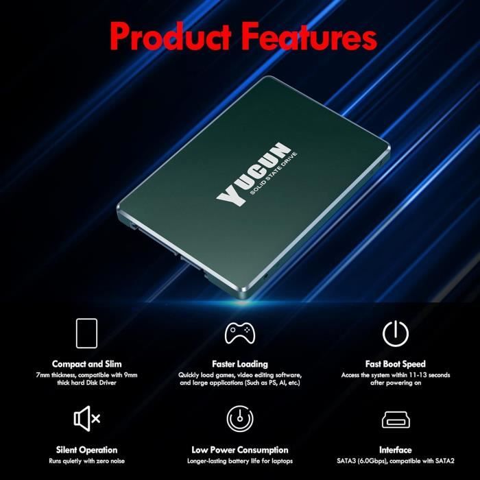 2,5 Pouces Sata Iii Disque Flash Ssd 240 Go Interne Solid State Drive ...