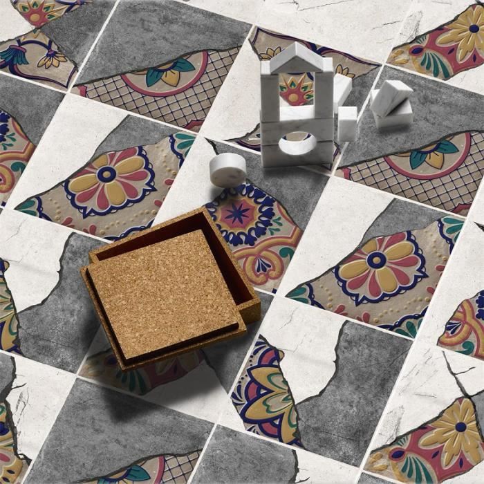 Carrelage Adhésif 20X20 Art Gris Credence Adhesive Pour Cuisine Brique ...