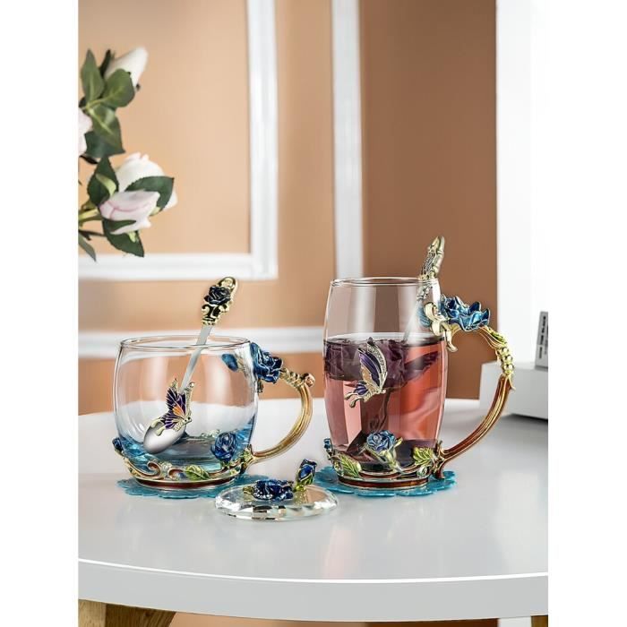 Verres à cocktails,Tasse en verre émaillé Style européen,ensemble de ...