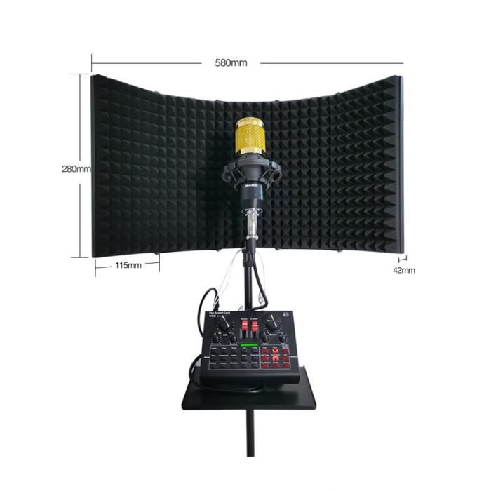 SUPER Écran Acoustique Bouclier d'Isolation Écran anti-vent Microphone ...