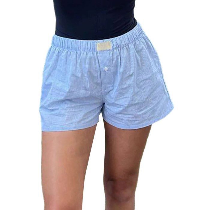 Short d'été à carreaux vintage pour femmes,vêtements de détente Kawaii ...
