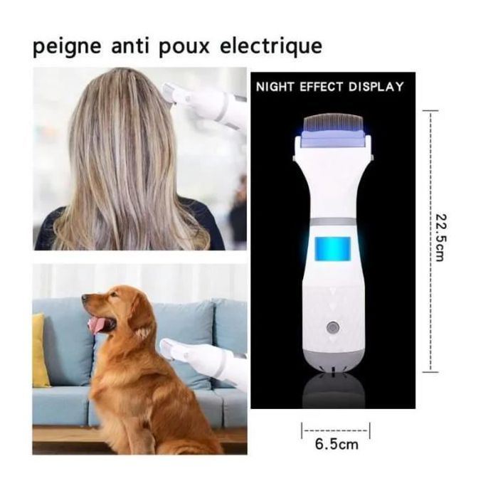 Peigne Anti Poux Electrique, aspirateur poux with Trois filter children pet filtre à cheveux ...