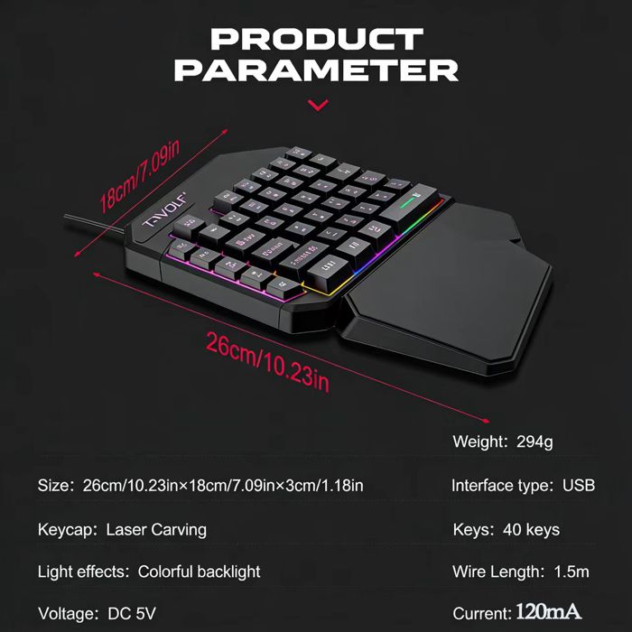 Une main clavier souris jeu cinq en un ensemble, clavier, souris ...