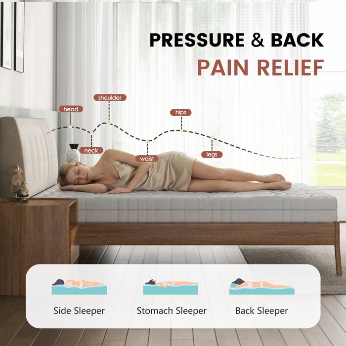 Matelas en mousse, 200x160x13 cm, Blanc, Éponge, matelas confort ...