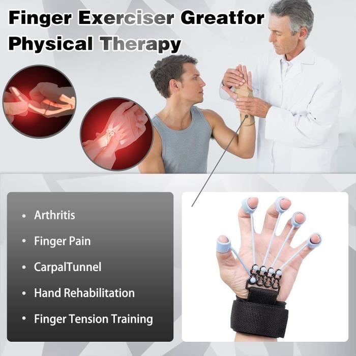 Musculation Main Hand Grip 6 Pieces Finger Exerciser Stretcher ...