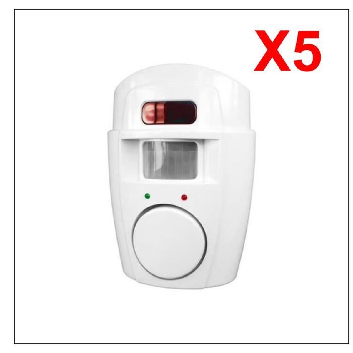 LOT DE 5 ALARME DÉTECTEUR DE MOUVEMENT ET 2 TÉLÉCOMMANDES ©TOPALLI ...