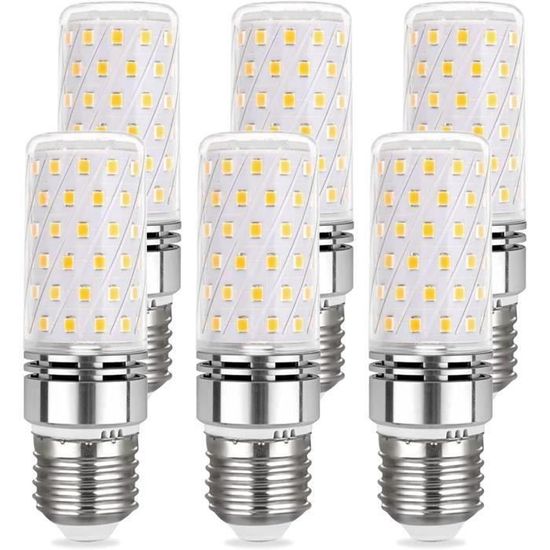Ampoule E27 Mais LED 16W Blanc Chaud 3000K Lot de 61450LM 360° Lumière Équivalent Halogène E27 ...