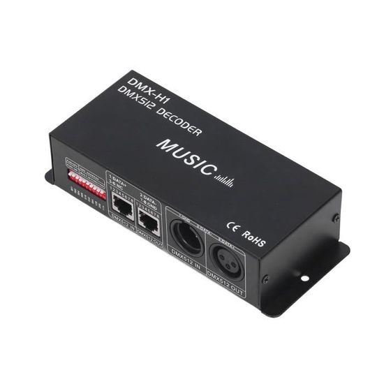 HURRISE Décodeur DMX 4 canaux Contrôleur De Décoration LED 4 Canaux 4 ...