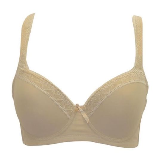 Soutien gorge 105D coqué beige bord dentelle lingerie femme grande taille Beige - Cdiscount Prêt ...