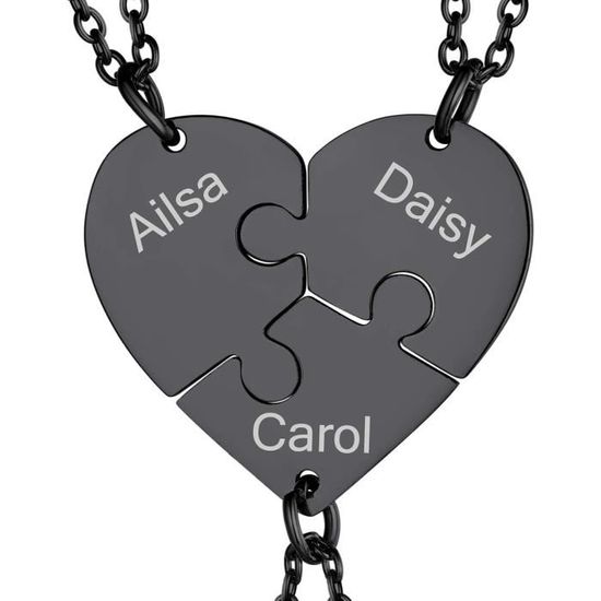 Collier Amitié Personnalisé Des Enfants Pour 2-3-4-5-6 Prenom Pendentif ...