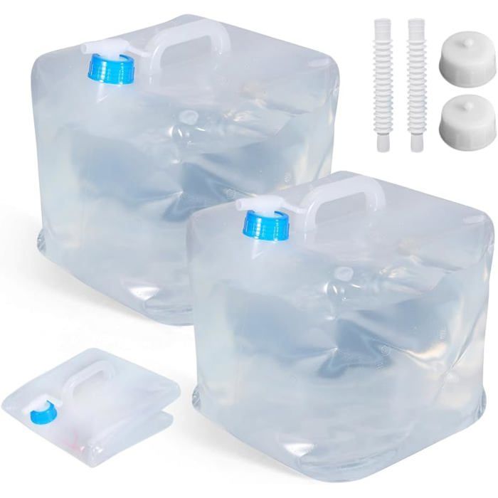 KUWUNG Bidon Eau avec Robinet 10L, 2 Pièces Pliable Jerrican Eau avec ...