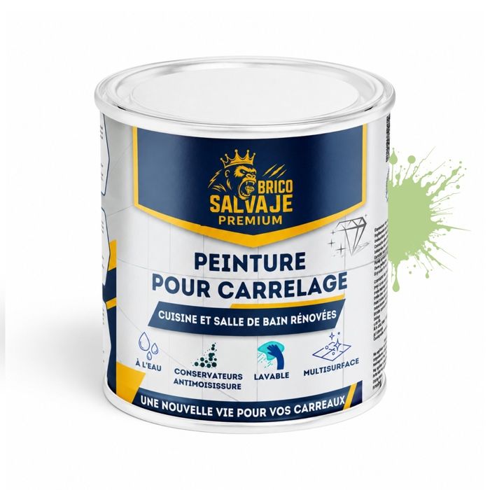 Peinture carrelage cuisine et salle de bain - BRICOSALVAJE - Vert ...