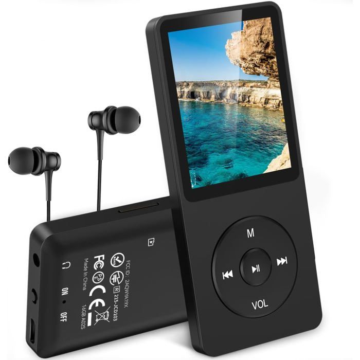 AGPTEK 16Go Lecteur Mp3 avec Écouteurs, Radio FM, Enregistrement, e ...