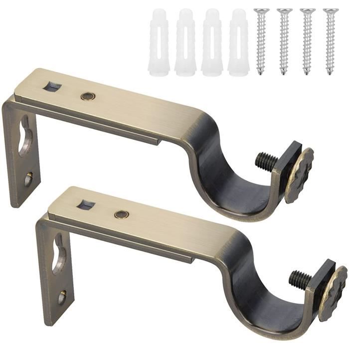 Lot de 2 Support de Tringle à RideauSupports Murale Réglables pour ...