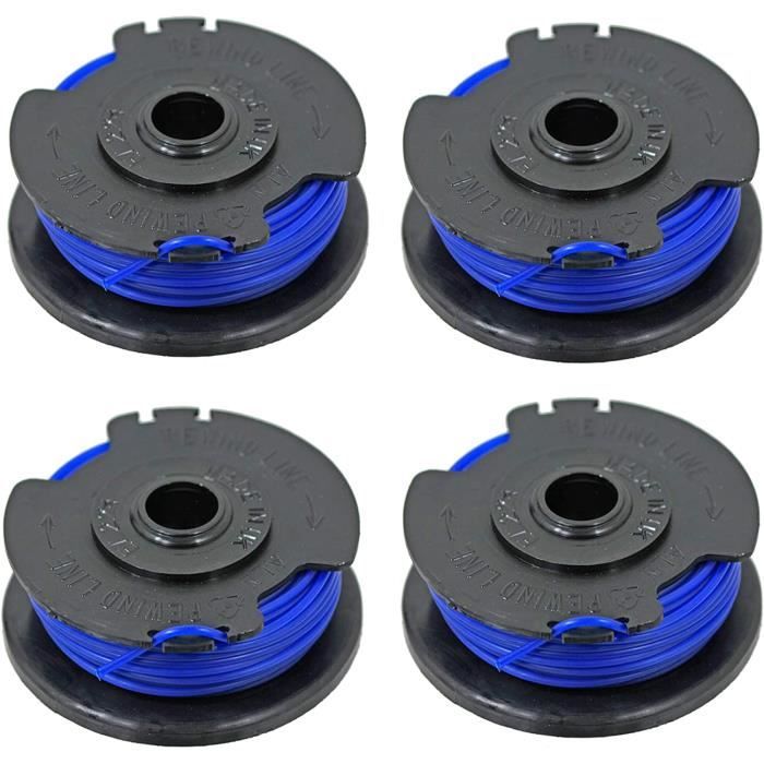 SPARES2GO Lot de 4 bobines de fil de 10 m compatibles avec les débroussailleuses sans fil Flymo ...