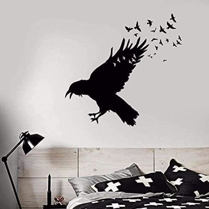 Stickers Muraux En Forme De Corbeau Noir - Décoration D'intérieur - 42 ...