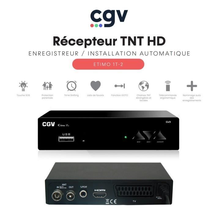 Récepteur Enregistreur TNT HD - CGV - Etimo 1t-2 - HDMI - USB 2.0 - Time Shift - Cdiscount TV ...