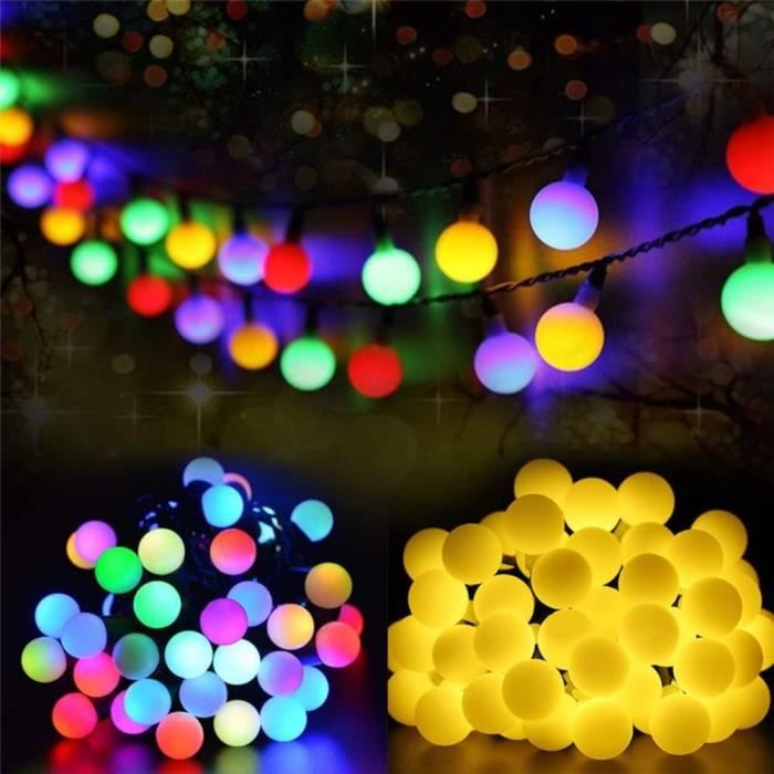 Guirlande Lumineuse D'Extérieur Étanche À Énergie Solaire Multicolore ...