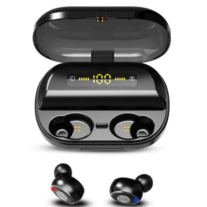 IPX7 Étanche TWS Casque Bluetooth 5.0 Ture Écouteur Sans Fil Contrôle ...