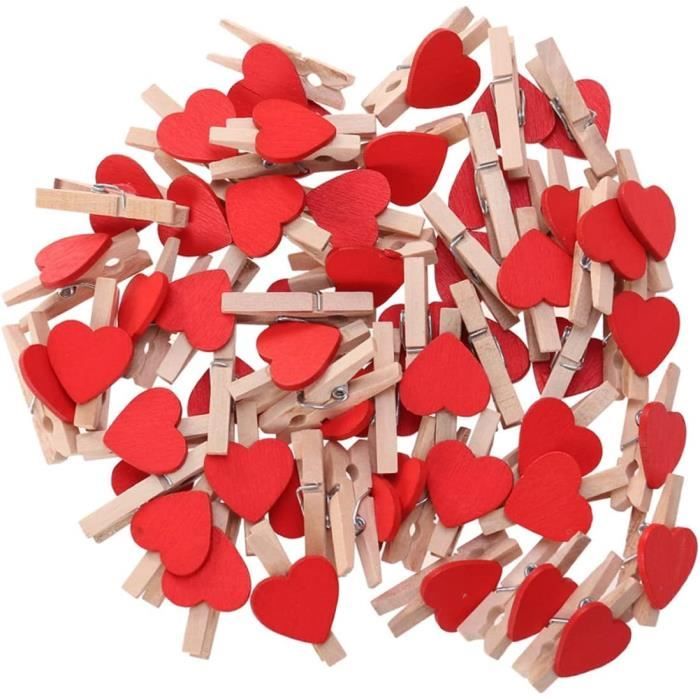 100 Pièces Vêtements En Papier Photo Porte Photo Coeur Mini-Clip Photo ...