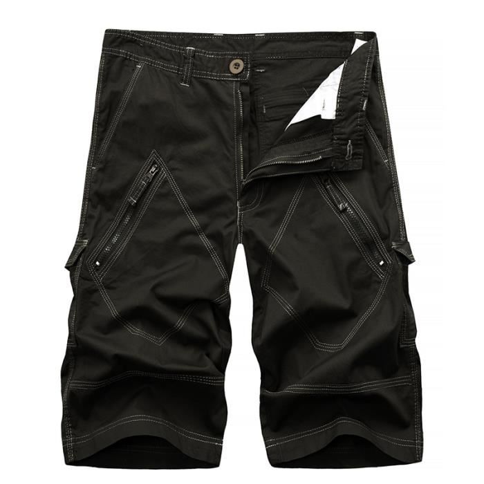 Short,Short Cargo d'été en coton pour homme, longueur aux genoux ...