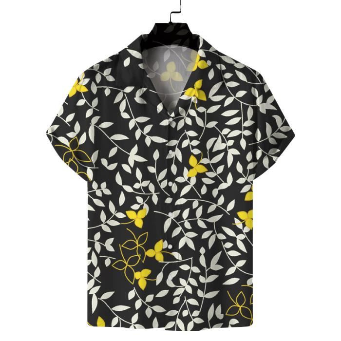 Chemises hommes - Imprime noix de coco chic decontracte col à revers ...