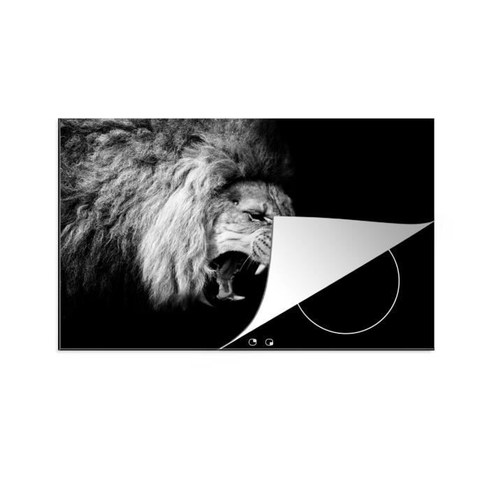 Protège-Plaque - MuchoWow - 81x52 cm - Lion Portrait Animaux - Blanc ...