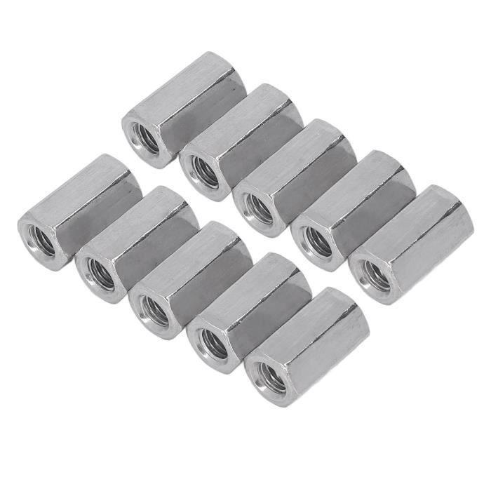Tbest Écrou d'accouplement de tige 10 pièces écrou d'accouplement 304 acier inoxydable tige ...