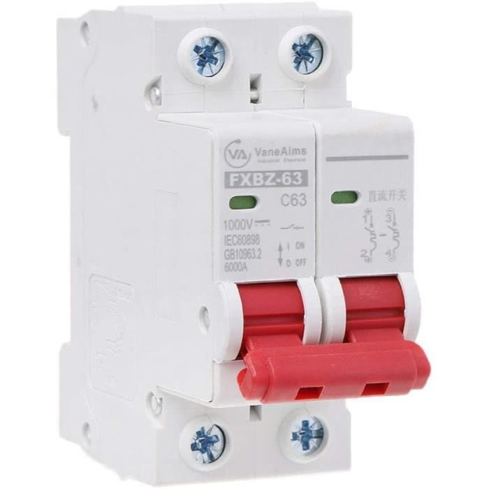 2P Dc 1000V Mini Disjoncteur Solaire 10A - 16A - 32A - 50A - 63A Dc Disjoncteur Photovoltaïque ...